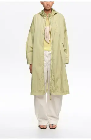 Bimba Y Lola Long Light Fluid Trench - Light Green