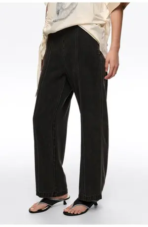 Bimba Y Lola Straight Washed Trousers With Topstitching