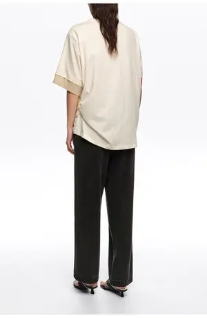 Bimba Y Lola Straight Washed Trousers With Topstitching