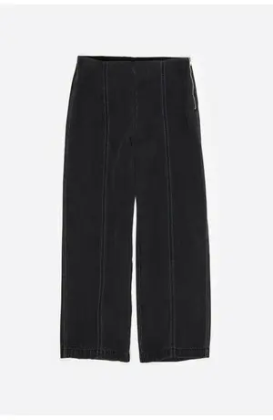 Bimba Y Lola Straight Washed Trousers With Topstitching