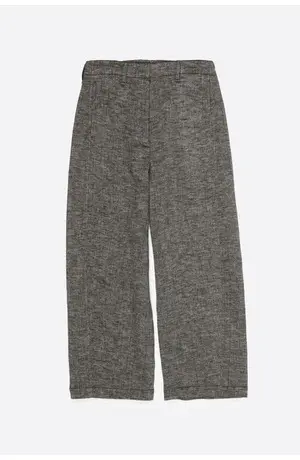 Bimba Y Lola Cotton-linen Blend Barrel Leg Trousers - Grey