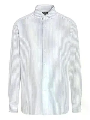 Zegna Striped Cotton Shirt - White