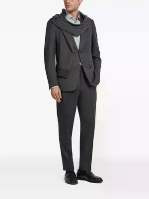 Zegna Point-collar Long-sleeves Shirt - Blue
