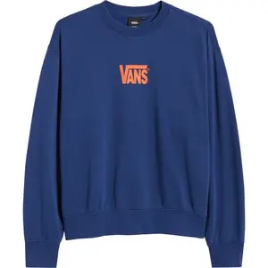 VANS Logo Crewneck Sweatshirt - Deep Indigo-flame