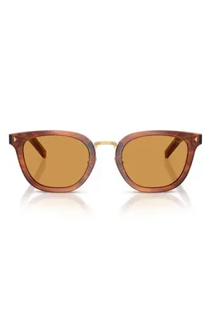 Prada 49mm Cat Eye Sunglasses - Havana Cognac/grey Yellow