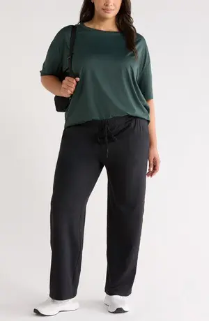 Zella Straight Leg Knit Sweatpants - Black