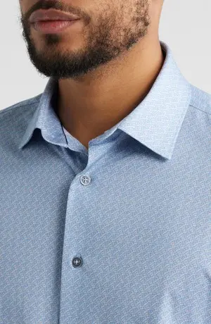 Bugatchi James Ooohcotton® Linked Medallion Print Button-up Shirt