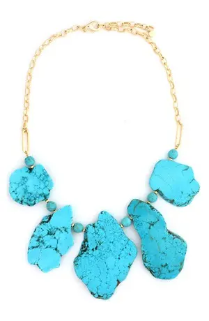 PANACEA Nugget Statement Necklace - Turquoise