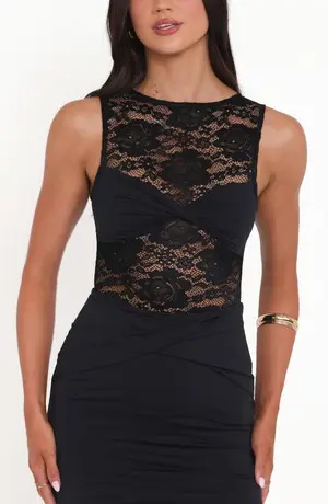 PETAL & PUP Tinashe Lace Body-con Midi Dress