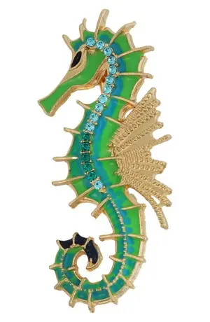 PANACEA Seahorse Brooch Turq