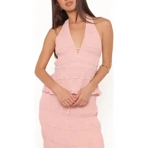 PETAL & PUP Textured Halter Top - Pink
