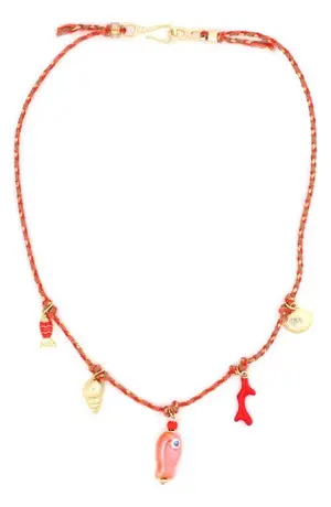 PANACEA Sea Life Cord Necklace - Orange