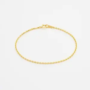 7879 Wide Diamond Cut Cable Chain Bracelet - Gold 24k