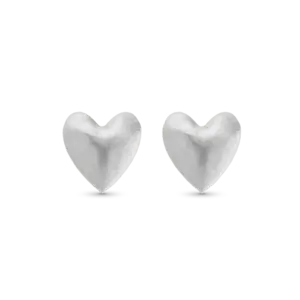 7879 Heart Stud Earrings - Platinum