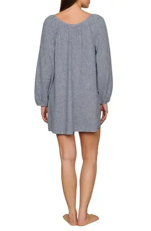 Eberjey Linen Blend Long Sleeve Nightgown