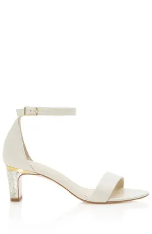 FREYA ROSE Chloe Ankle Strap Pearl Heel Sandal - Ivory