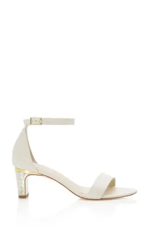 FREYA ROSE Chloe Ankle Strap Pearl Heel Sandal - Ivory