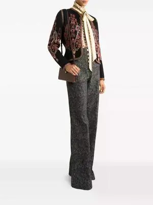 Etro Flared Paisley Jacquard Jeans - Grey