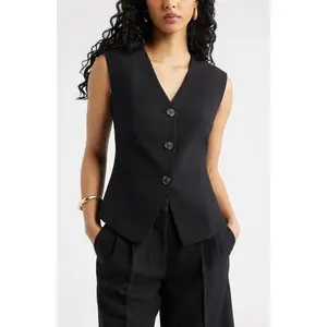 OPEN EDIT The Icon Darted Vest - Black