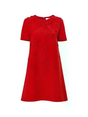 Carolina Herrera Embroidered Mini Dress - Red
