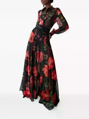 Carolina Herrera Rose-print Chiffon Shirt