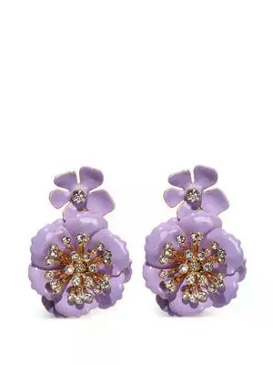 Carolina Herrera Flower Dangle Earrings - Gold
