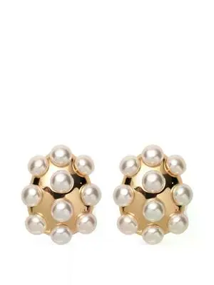 Carolina Herrera Pearl Studded Earrings - Gold