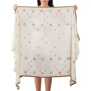 Vismaya Pixel Woven Cotton Scarf