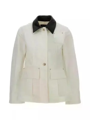 WALES BONNER Point-collar Denim Jacket - White