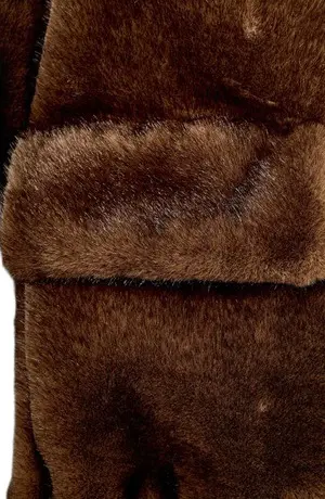 Endless Rose Faux Fur Bomber Jacket - Brown