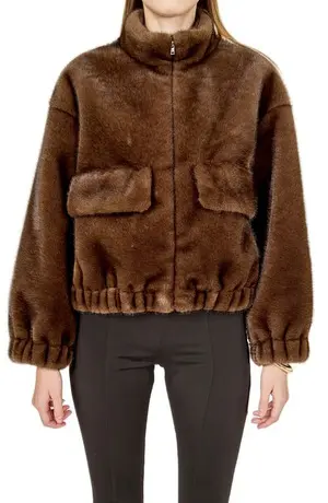 Endless Rose Faux Fur Bomber Jacket