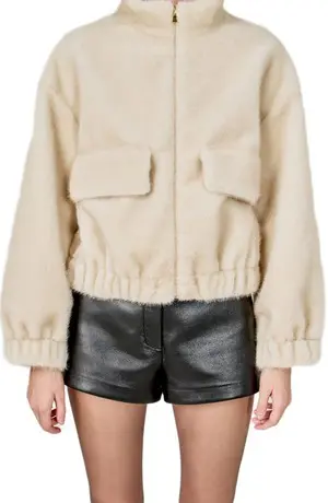 Endless Rose Faux Fur Bomber Jacket