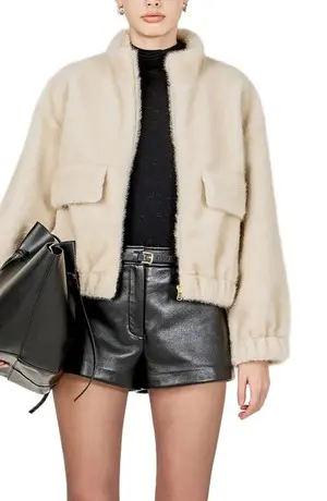 Endless Rose Faux Fur Bomber Jacket