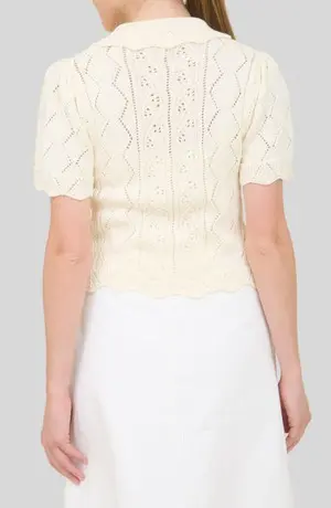 ZOE AND CLAIRE Floral Tie-front Cardigan