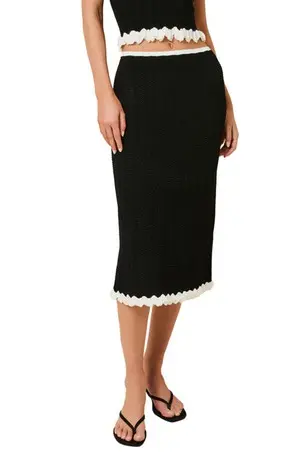Solid & Striped The Diana Midi Sweater Skirt - Noir