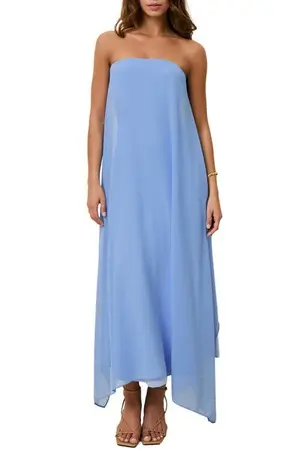 Solid & Striped The Indira Strapless Maxi Dress - Blue Lagoon