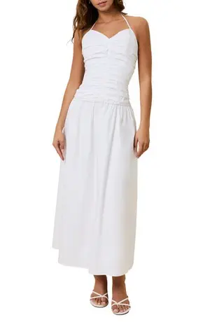Solid & Striped The Adina Ruched Halter Maxi Dress