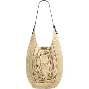 ANYA HINDMARCH Bow Woven Raffia Hobo Bag