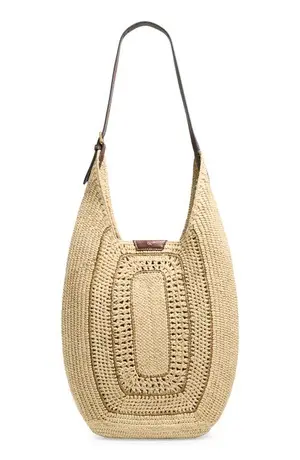 ANYA HINDMARCH Bow Woven Raffia Hobo Bag