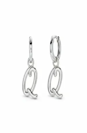 OAK & LUNA Mini Signature Initial Huggie Earrings - Letter Q