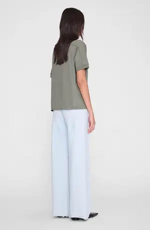 ANINE BING Jaylin Collegiate Tee - Washed Sage
