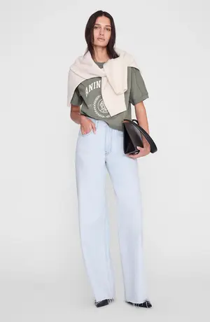 ANINE BING Jaylin Collegiate Tee - Washed Sage