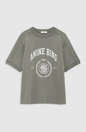 ANINE BING Jaylin Collegiate Tee - Washed Sage