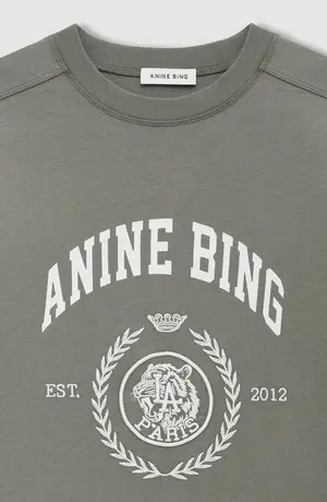 ANINE BING Jaylin Collegiate Tee - Washed Sage