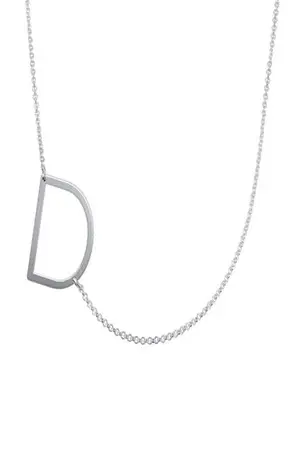OAK & LUNA Sideways Initial Necklace - Letter D