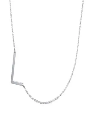 OAK & LUNA Sideways Initial Necklace - Letter L