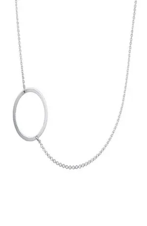 OAK & LUNA Sideways Initial Necklace - Letter O