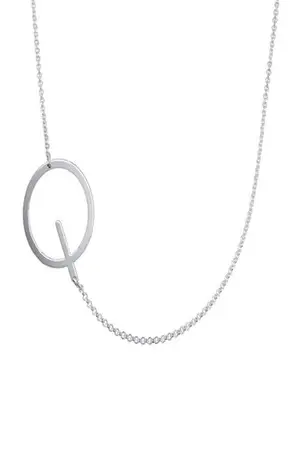 OAK & LUNA Sideways Initial Necklace - Letter Q