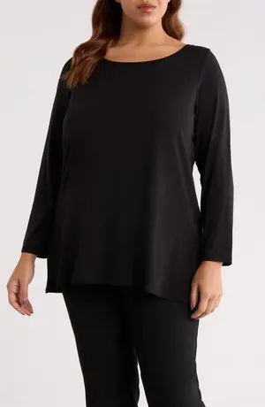 Eileen Fisher Bateau Neck Tunic - Black