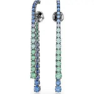 SWAROVSKI Matrix Crystal Linear Drop Earrings - Silver/multi